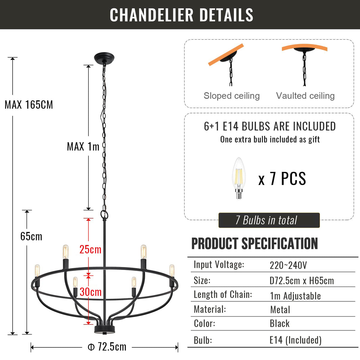 6 Lights Candle Chandelier | USOR Australia | RCM certified