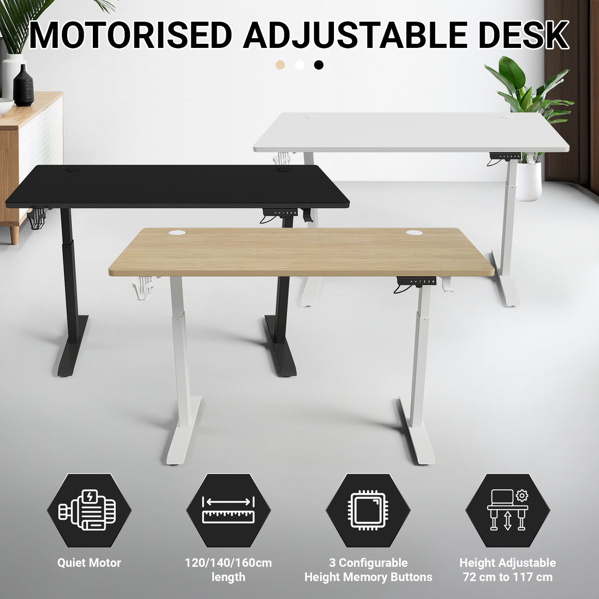 Electric Standing Desk Adjustable Height Sit-Stand Ergonomic Home Mode ...